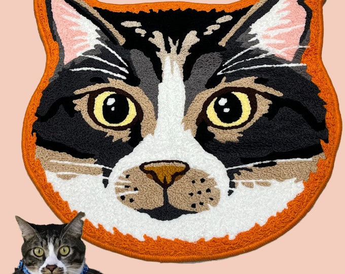 Custom Pet Portrait Rug Personalized Cartoon Pet Rug, Animals, Dog, Cat ...