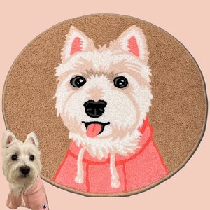 Custom Pet Portrait Rug - Personalized Cartoon Pet Rug, Animals, Dog ...