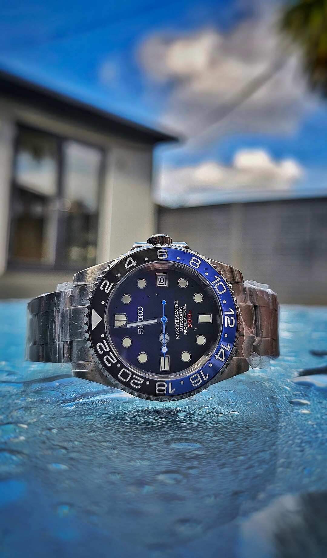 Custom Built Seiko Mod Watch Submariner Style 'batman' - Etsy UK