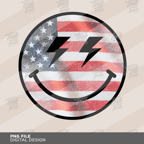 America Smiley Face Png Descarga digital instantánea Retro - Etsy México