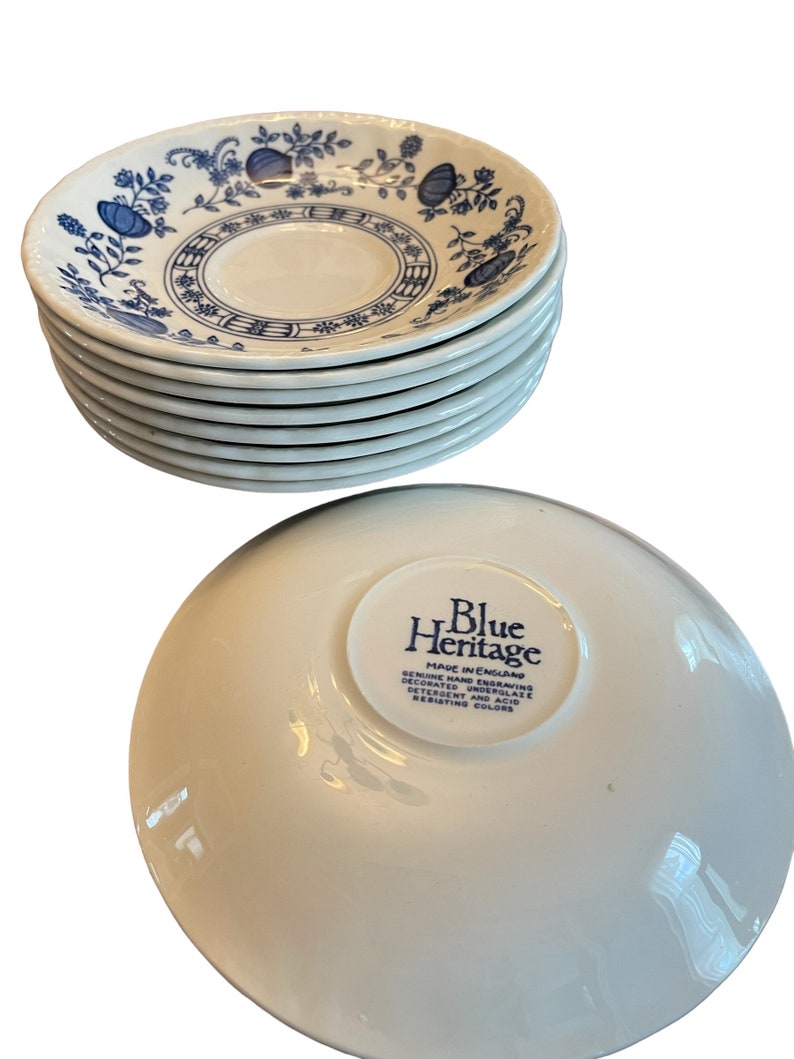Blue Onion Design Dishes Blue Heritage by Wedgwood Made in England Set ...