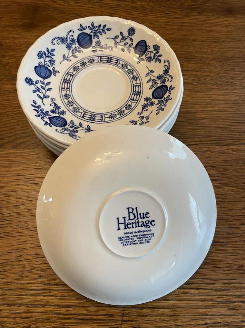 Blue Onion Design Dishes Blue Heritage by Wedgwood Made in England Set ...