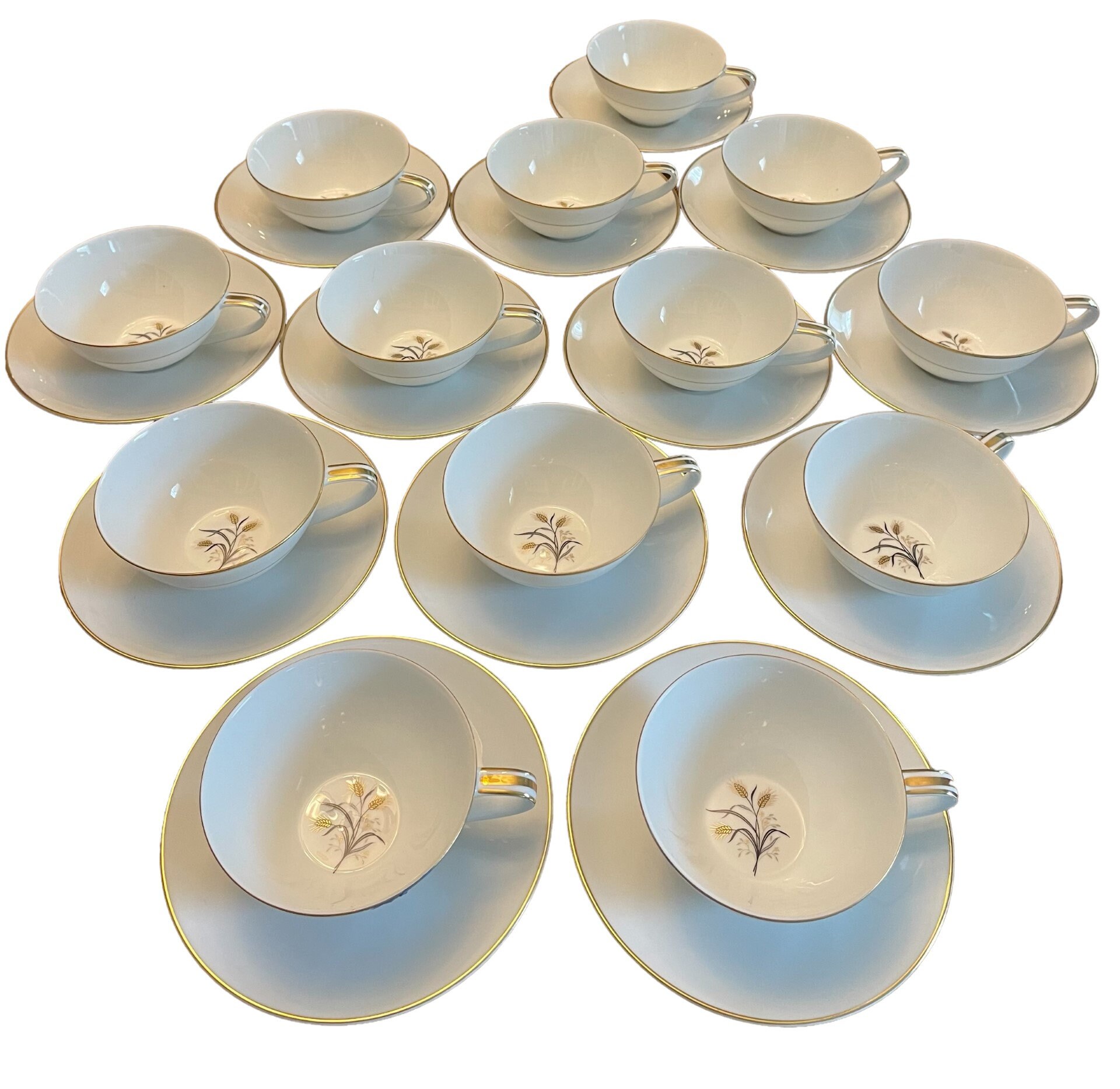 Noritake Cups and Saucers Made in Japan Wheatcroft 5852 Fine China Tea ...