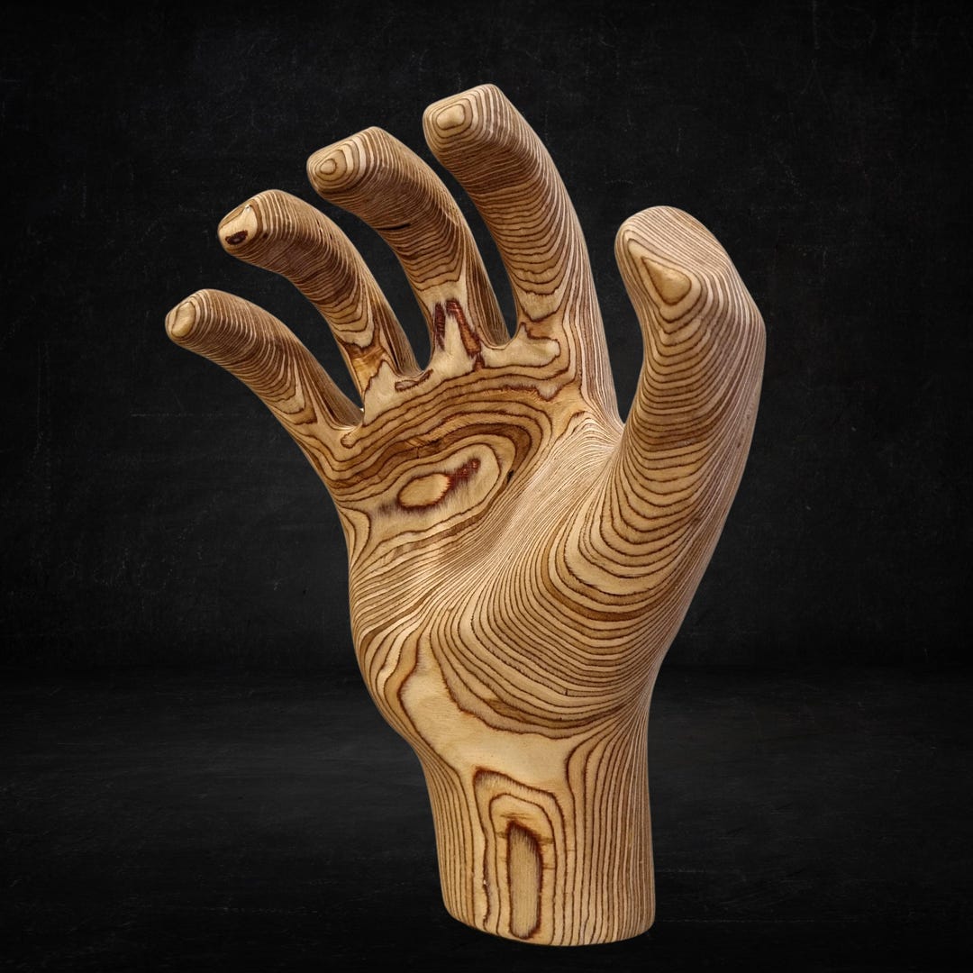 Handcrafted Plywood Hand Sculpture - Unique Wooden Art With Intricate ...