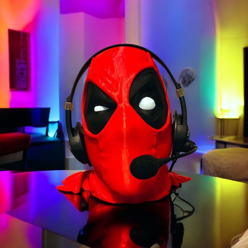 Deadpool Hand Painted Headphone Stand, 3d Print Deadpool Art ...