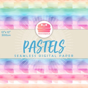 Pastel Digital Paper, Pastel Gradient, Pastel Rainbow Paper, Pink ...