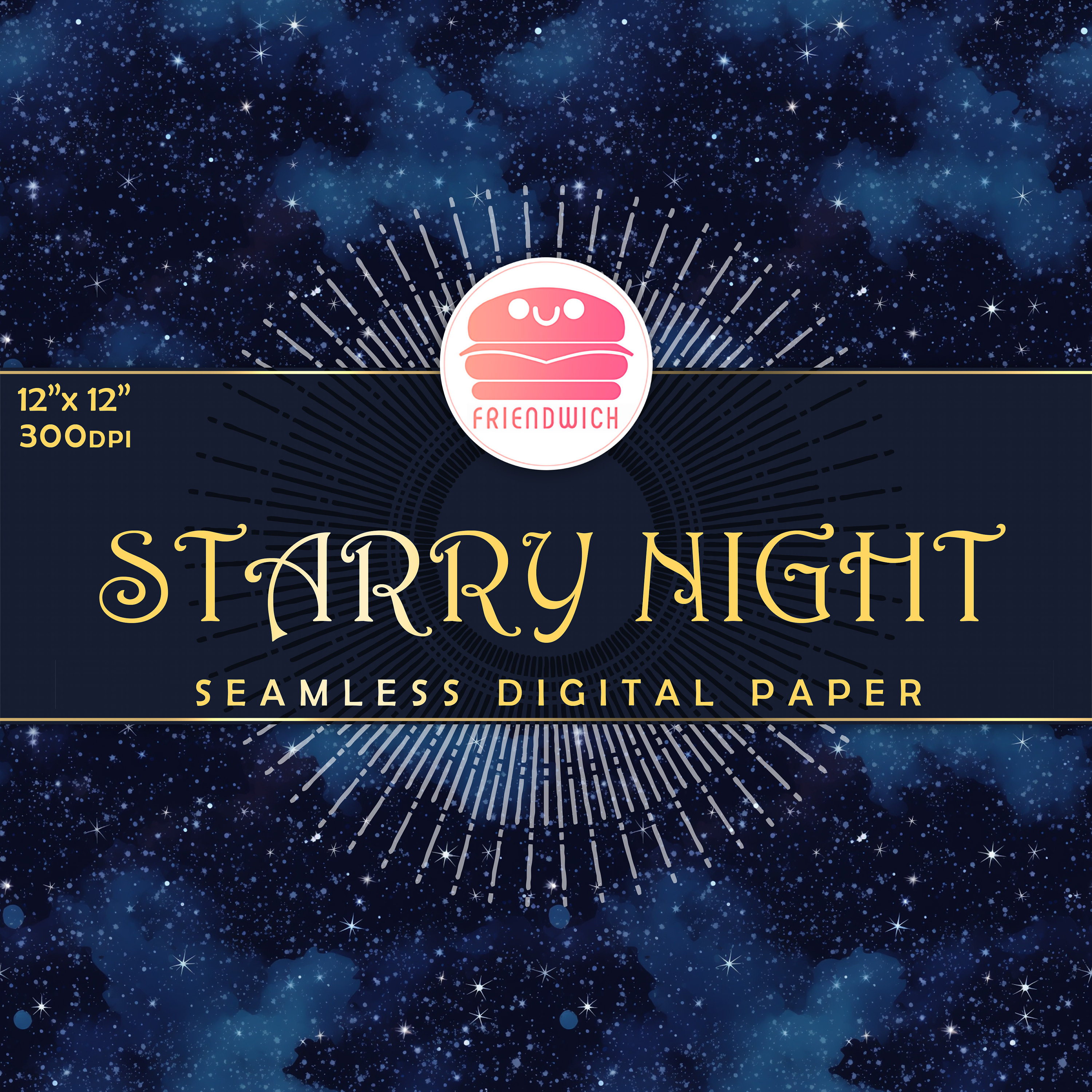 Starry Night Digital Paper, Galaxy Digital Paper, Seamless Textures ...