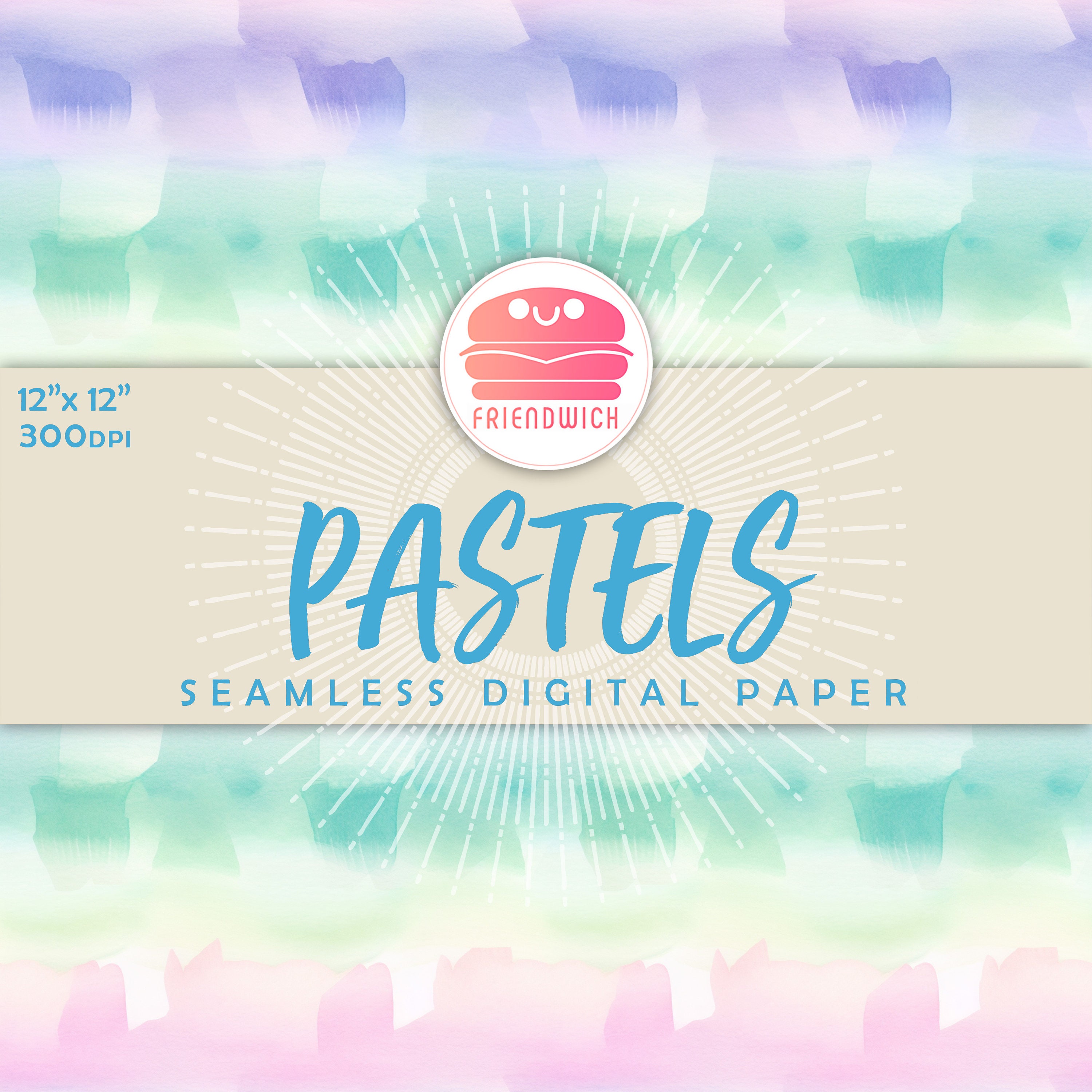 Pastel Digital Paper, Pastel Gradient, Pastel Rainbow Paper, Pink ...