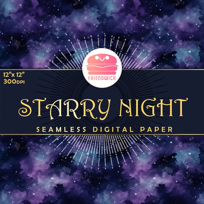 Starry Night Digital Paper Galaxy Digital Paper Seamless - Etsy