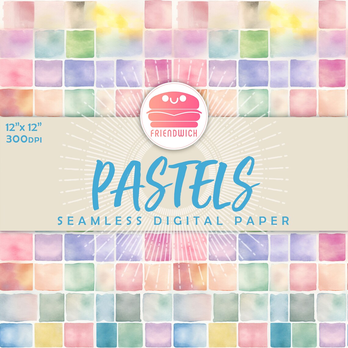 Pastel Digital Paper, Pastel Gradient, Pastel Rainbow Paper, Pink ...