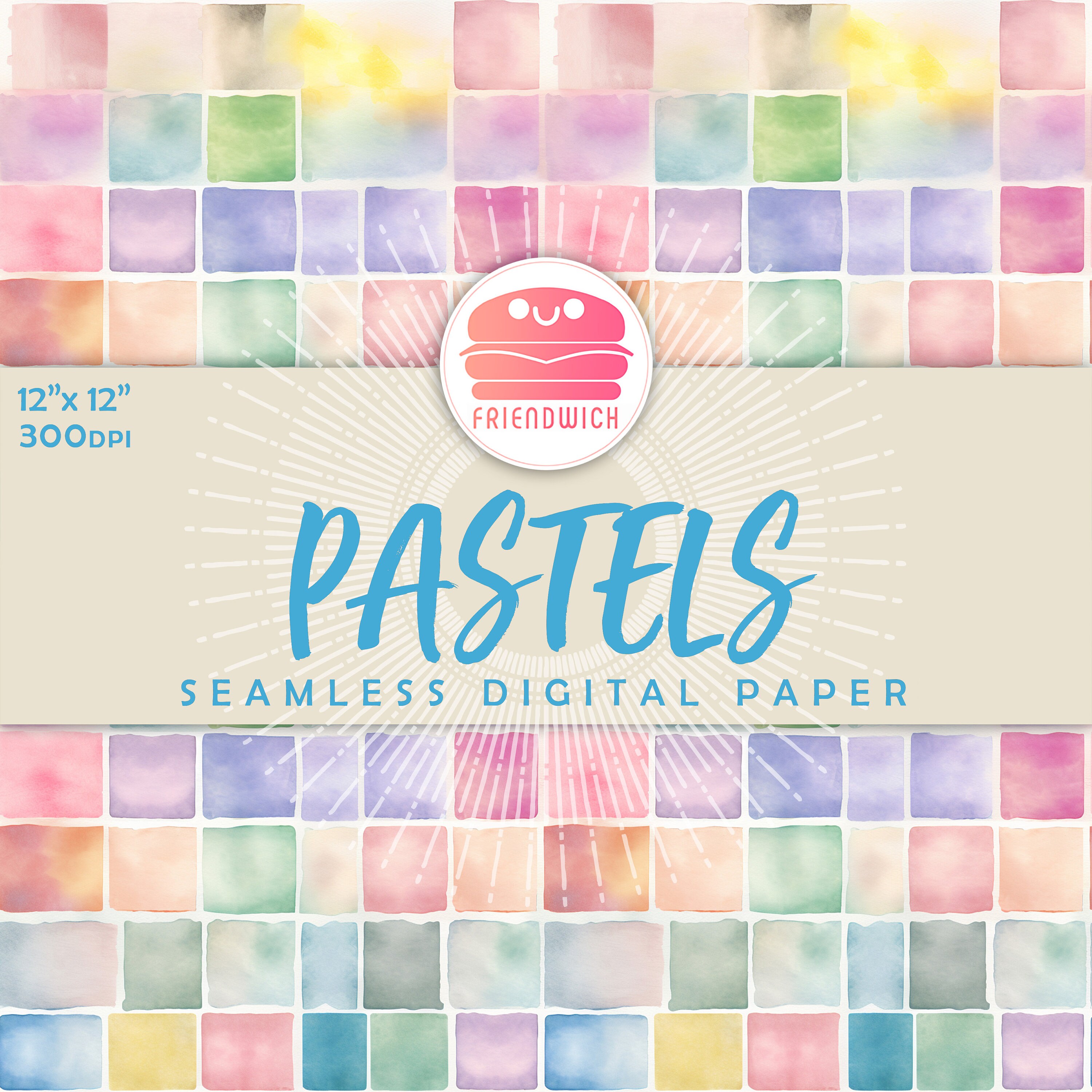 Pastel Digital Paper, Pastel Gradient, Pastel Rainbow Paper, Pink ...
