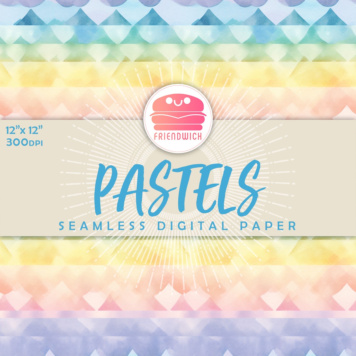 Pastel Digital Paper, Pastel Gradient, Pastel Rainbow Paper, Pink ...