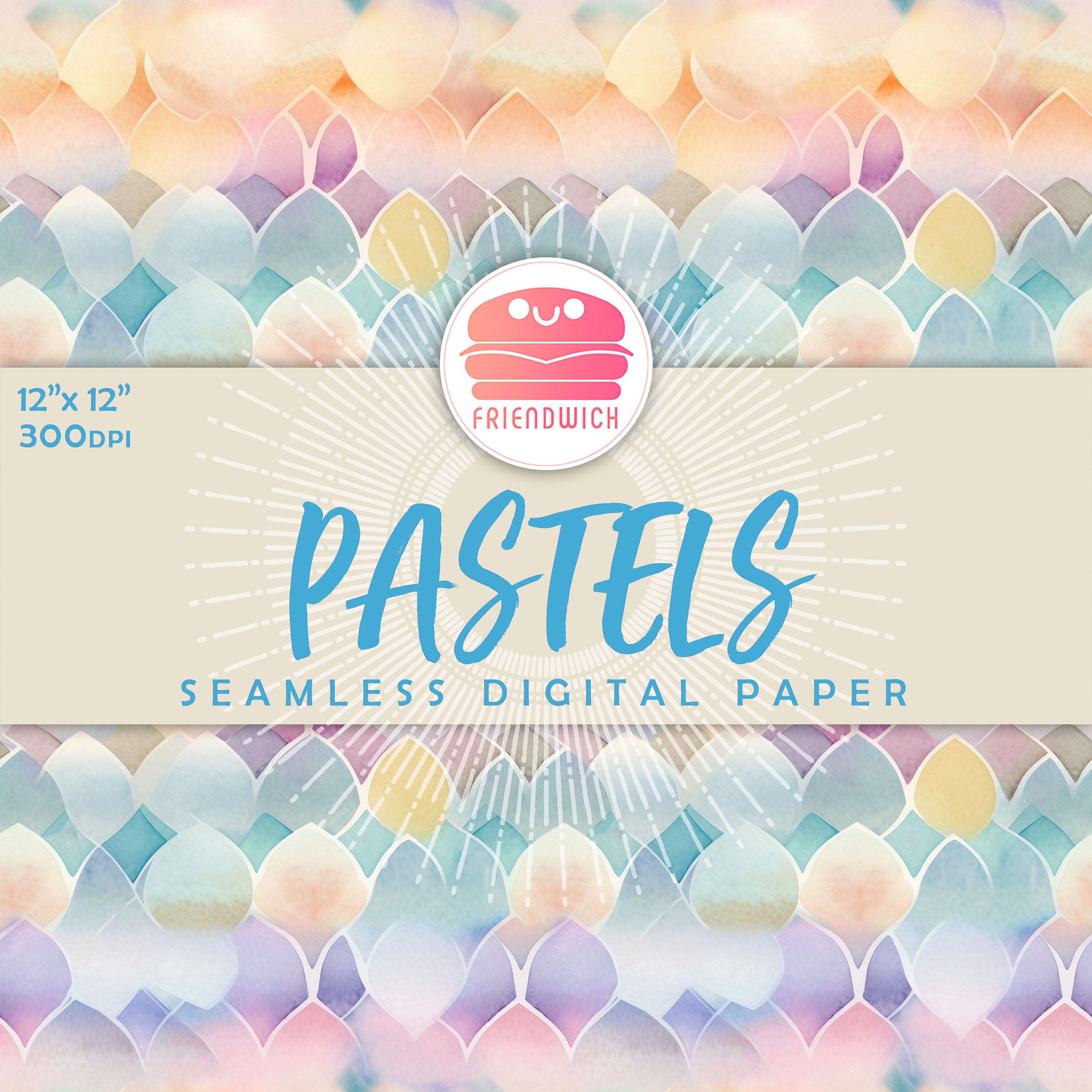 Pastel Digital Paper, Pastel Gradient, Pastel Rainbow Paper, Pink ...