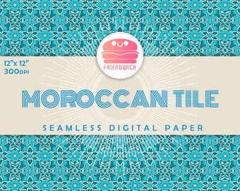 Blue Moroccan Digital Paper Set Blue Ornamental Scrapbook - Etsy UK