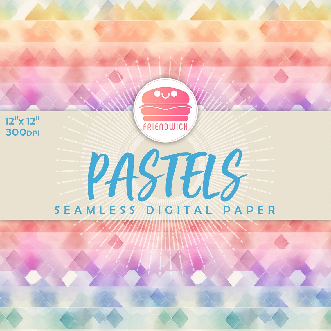 Pastel Digital Paper, Pastel Gradient, Pastel Rainbow Paper, Pink ...
