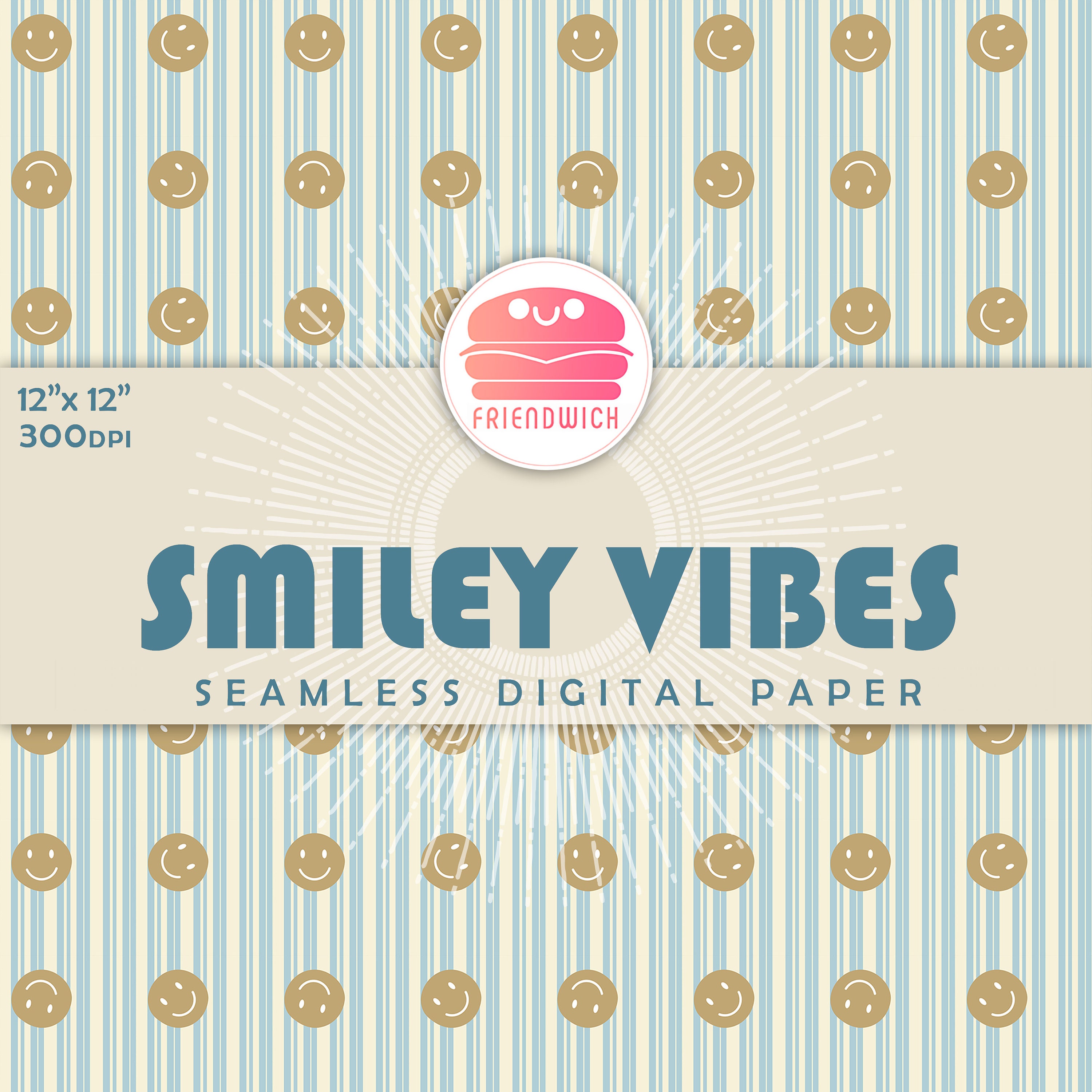 SMILEY VIBES, Groovy Retro Happy Face, Seamless Pattern, Smiley Face ...