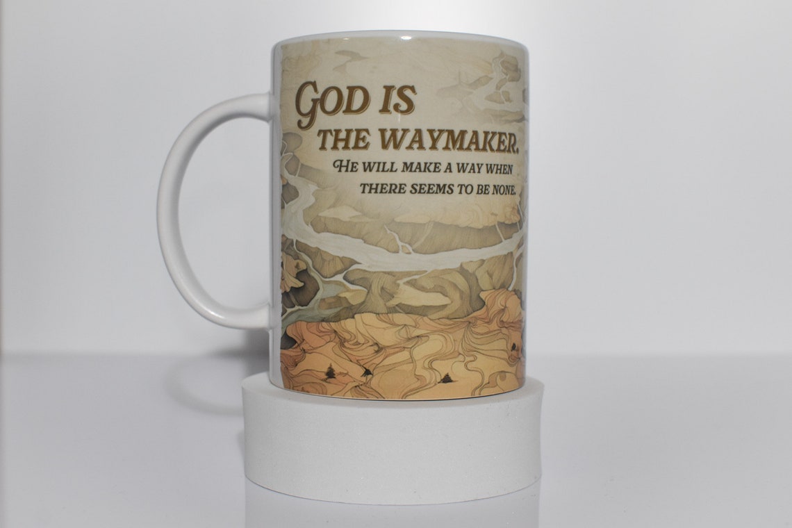 God is the Waymaker, 15 Oz Inspirational Landscape Mug, Scripture ...