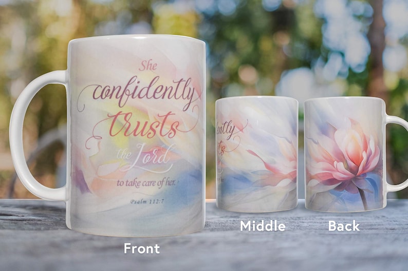 Psalm 112:7 'she Confidently Trusts the Lord' 15 Oz Inspirational Mug ...