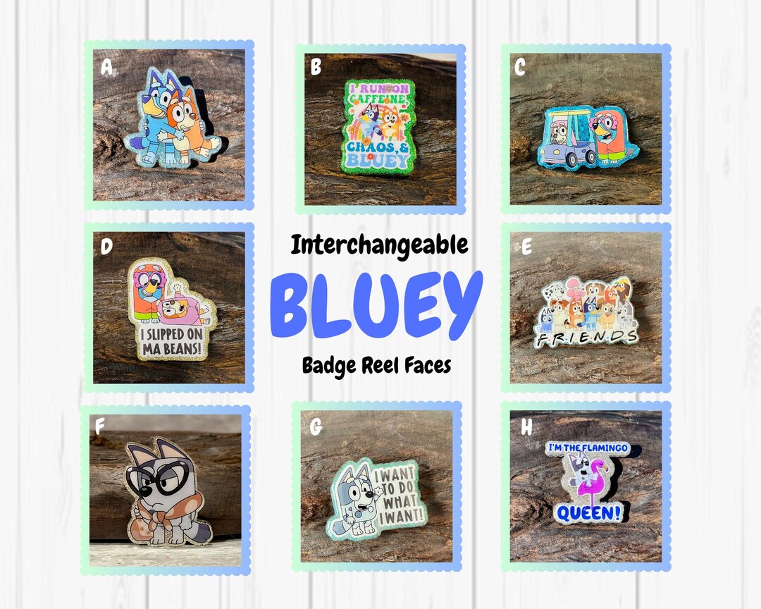BLUEY - Interchangeable Badge Reel Facesplates - Etsy