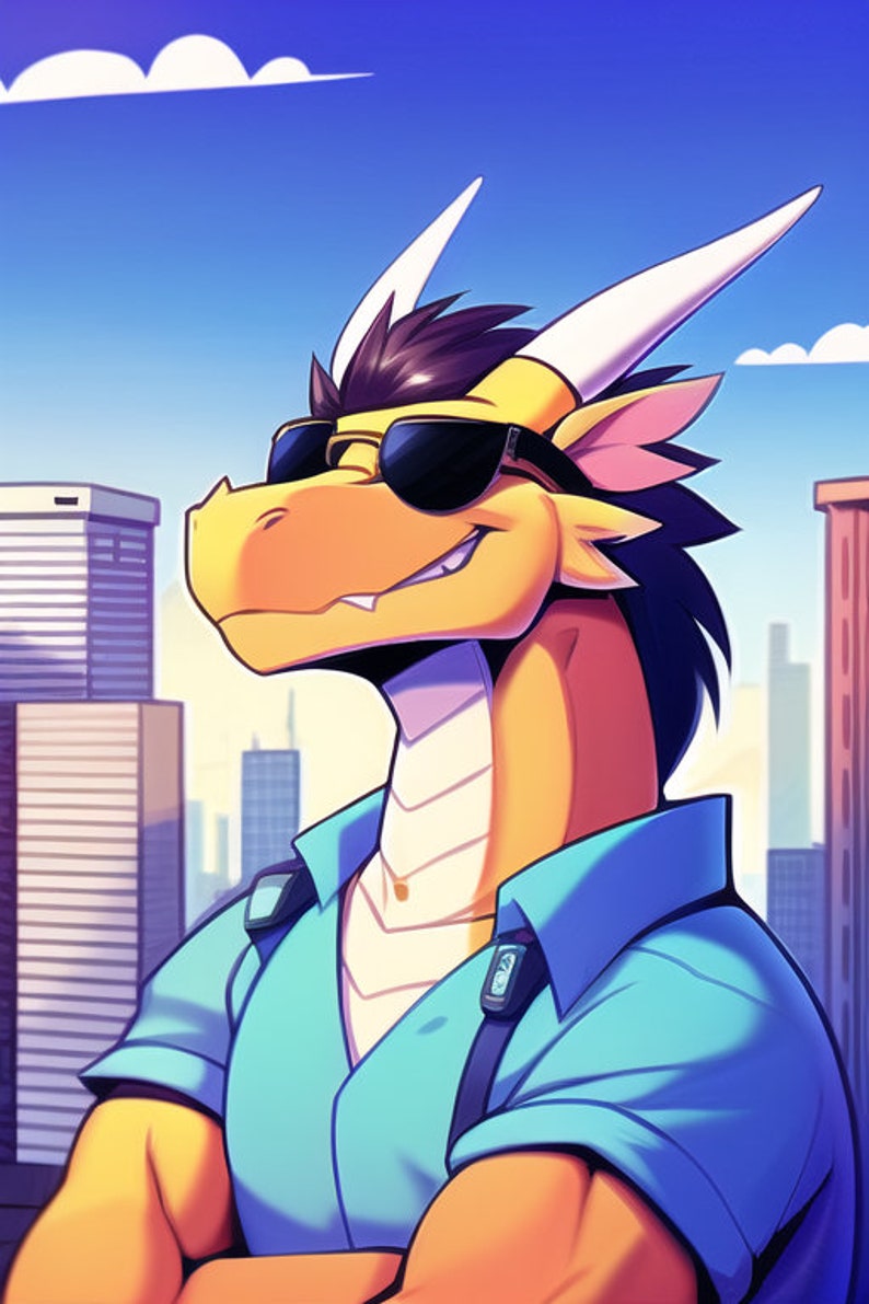 Rad Furry Dragon Sticker - Etsy