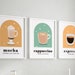 Preppy Wall Art,set of 3 Coffee Poster Set, Cafe Latte Print, Macchiato ...