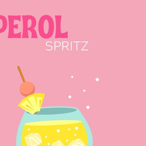 Aperol Spritz Print, Colorful Bar Art, Gallery Wall Set, DIGITAL ...