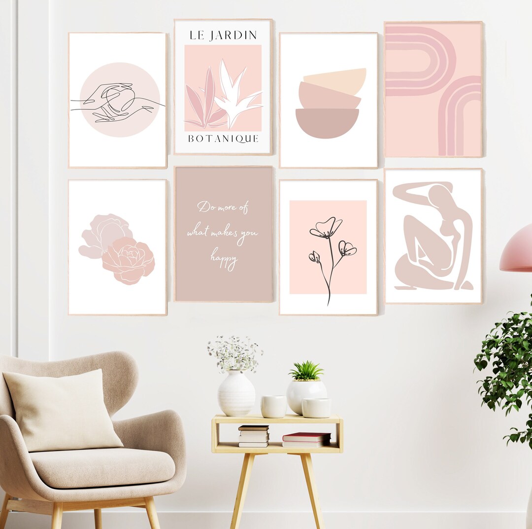 Pastel Pink Gallery Set of 8 Matisse Print, Modern Wall Decor, Boho ...