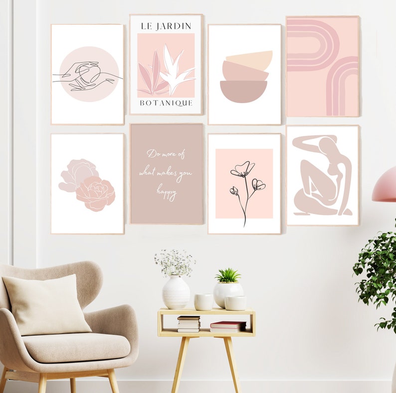 Pastel Pink Gallery Set of 8 Matisse Print, Modern Wall Decor, Boho ...