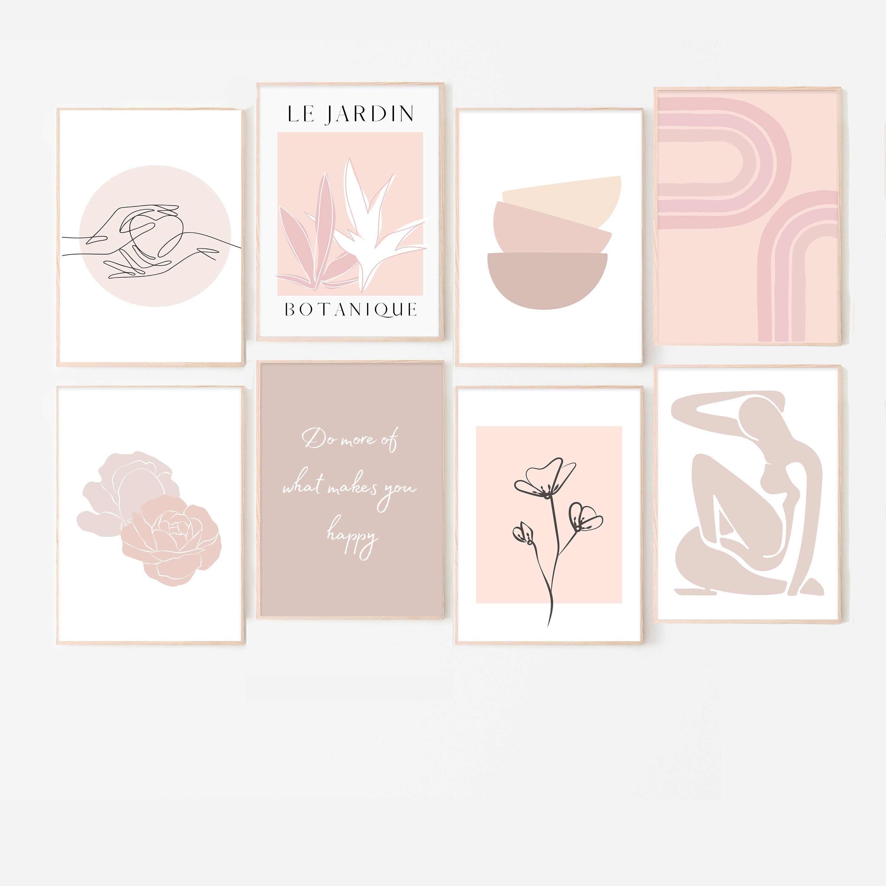 Pastel Pink Gallery Set of 8 Matisse Print, Modern Wall Decor, Boho ...