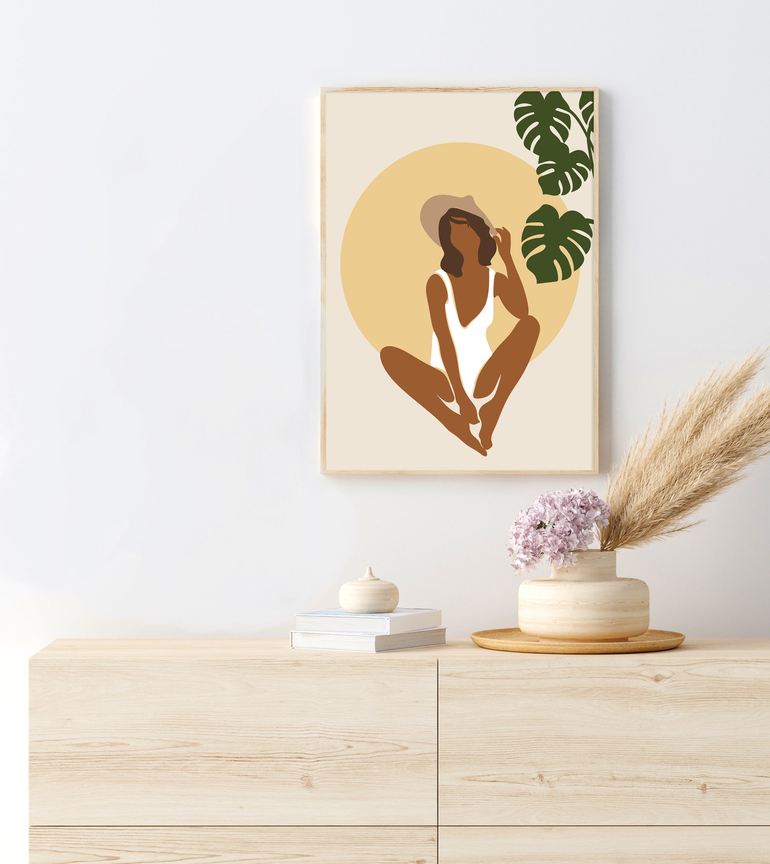 Female Portrait printsabstract Woman Portrait Wall Art Mid - Etsy