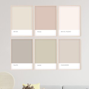 Color Block Art Set of 6, Apartment Wall Decor, Light Aesthetic Art ...