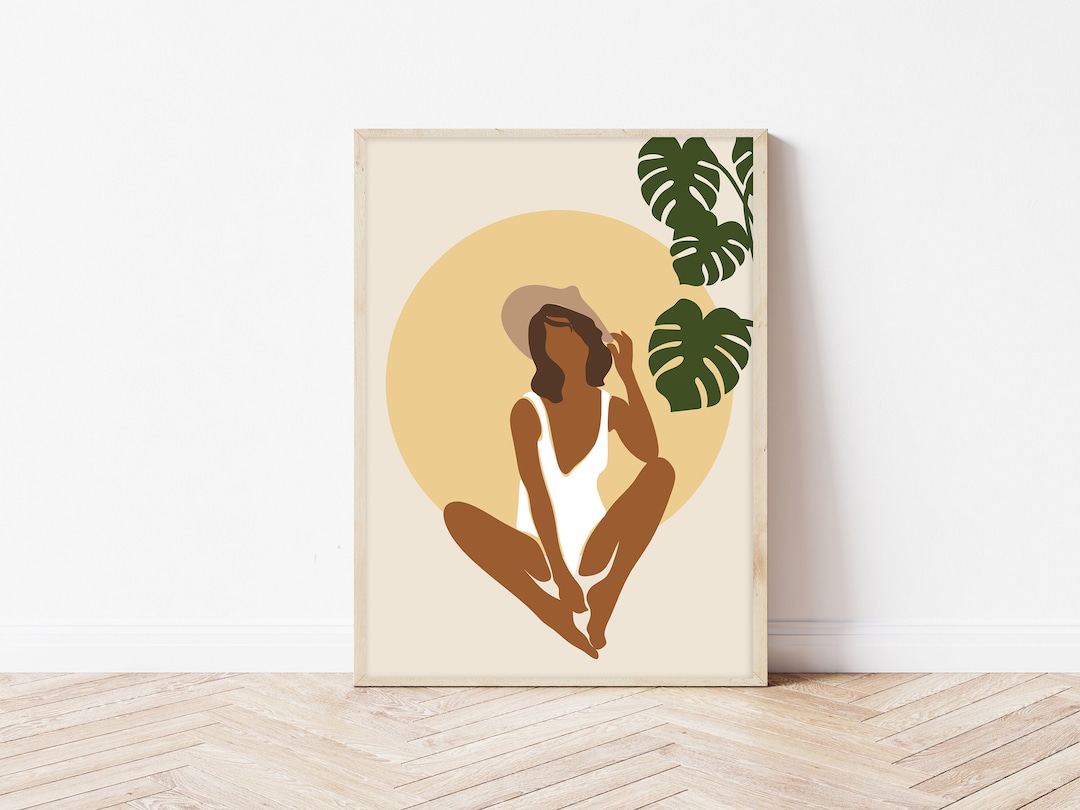 Female Portrait printsabstract Woman Portrait Wall Art Mid - Etsy