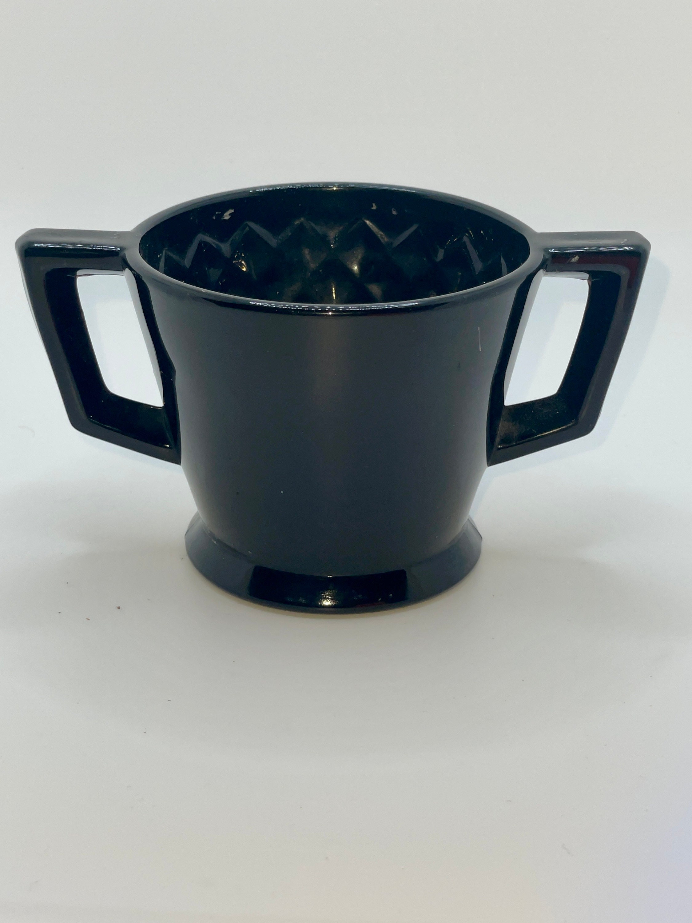 Antique Vintage Depression Glass Art Deco Black Amethyst Sugar Bowl - Etsy