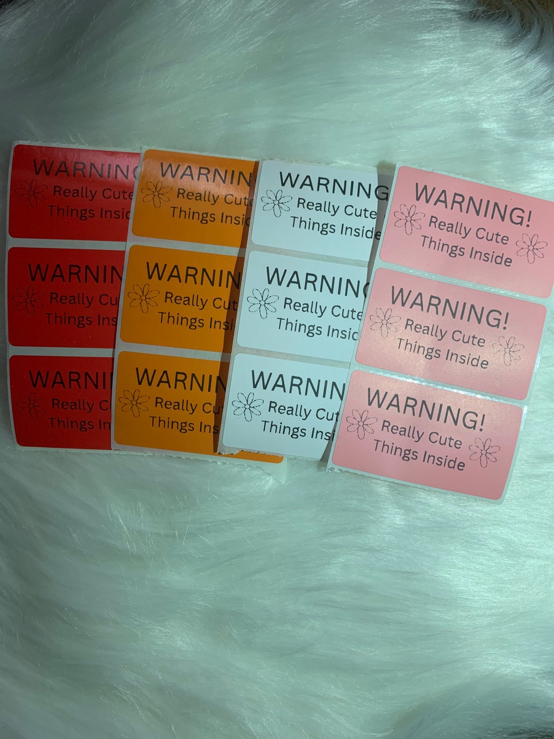 Warning Really Cute Things Inside Sticker| Thermal Label| Business ...