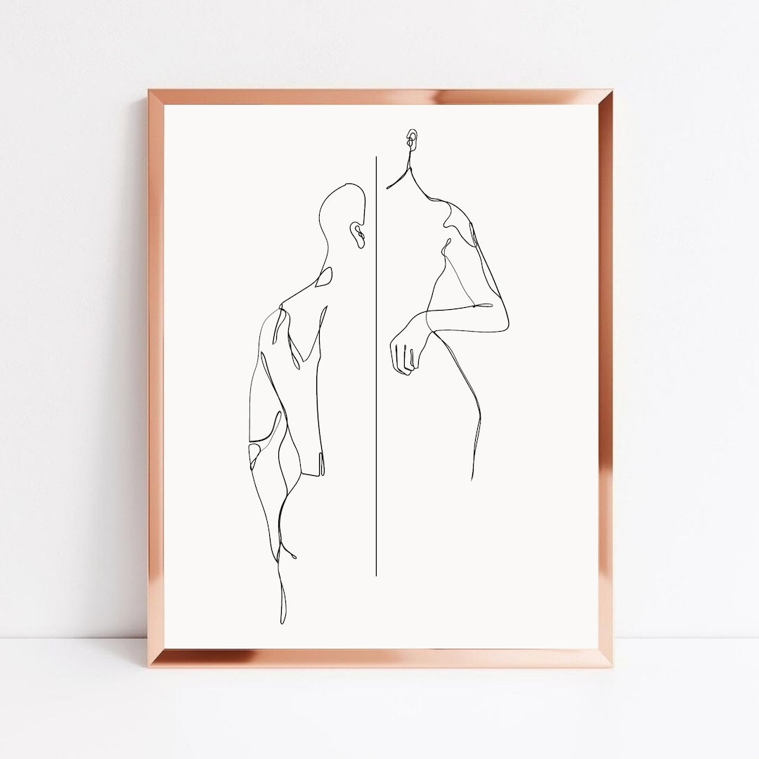 Abstract Woman Aesthetic Female Male Poster Fine Line Art - Etsy