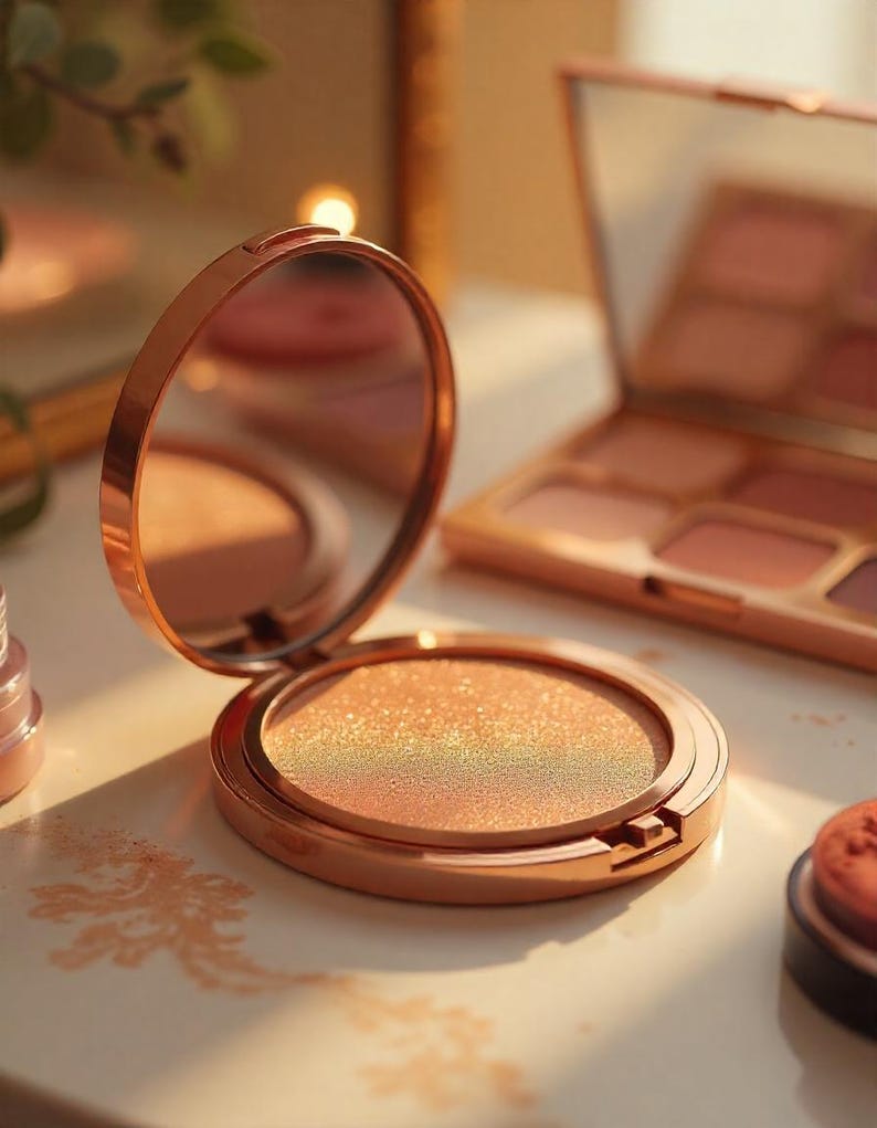 Organic Bronzer- Hibiscus & Rose Herbal Bronzer, Natural Makeup, Non ...