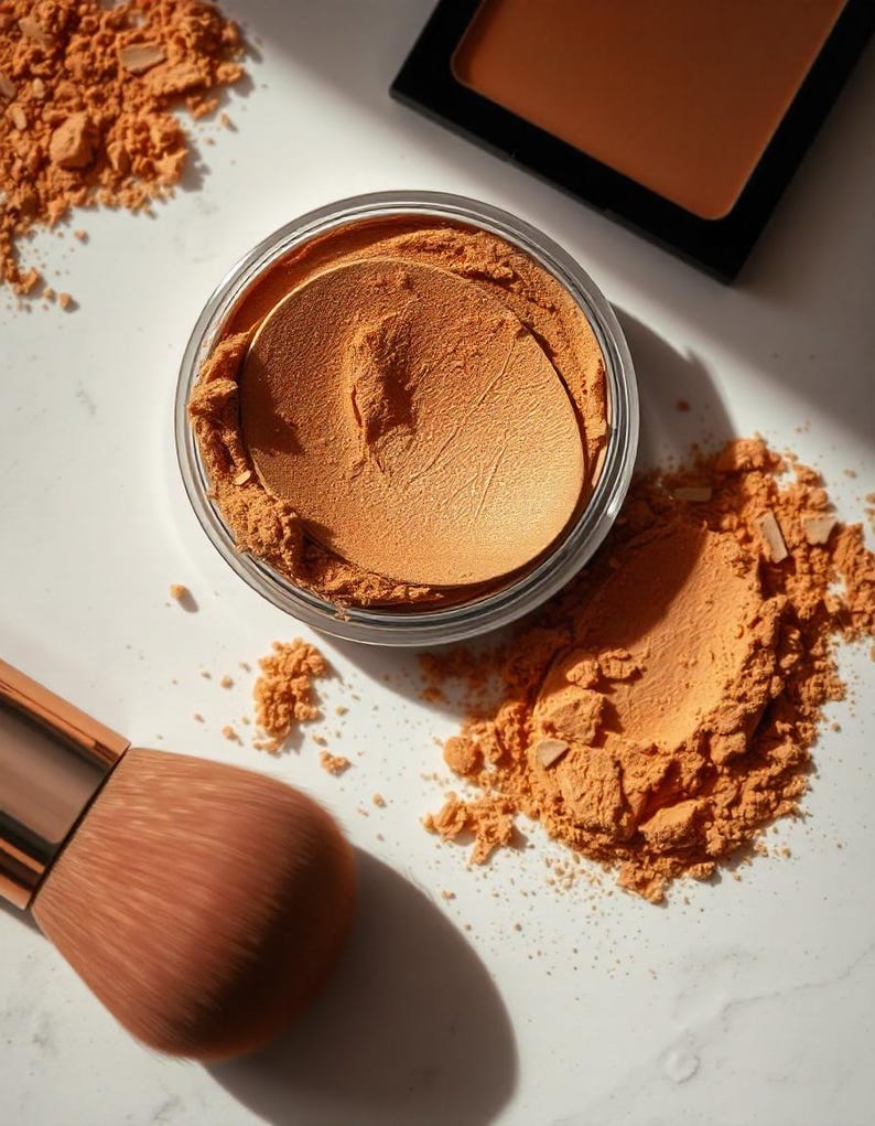 Organic Bronzer- Hibiscus & Rose Herbal Bronzer, Natural Makeup, Non ...