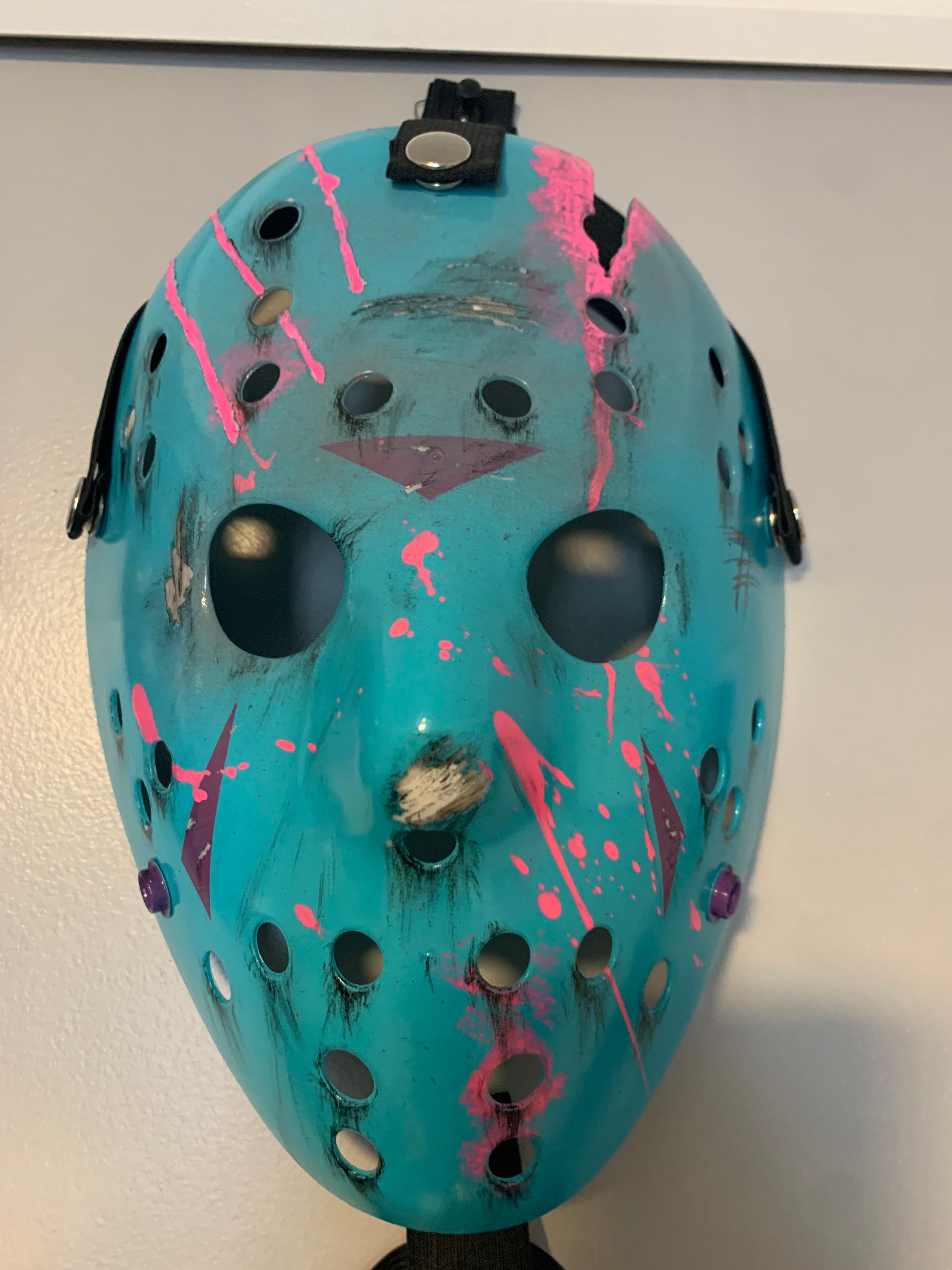 Custom Hockey Mask: Friday the 13th 8 Bit Jason Mask Battle Damaged - Etsy