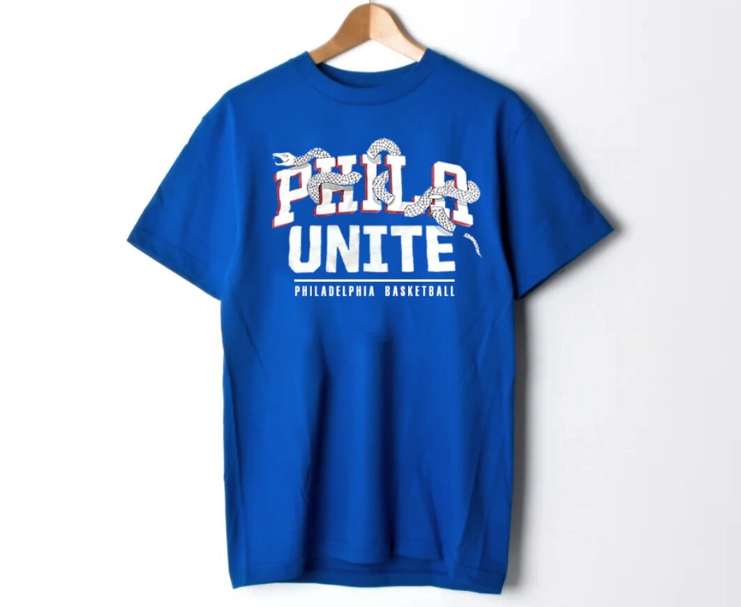 Vintage Philadelphia Basketball Phila Unite camisa azul real, camiseta ...