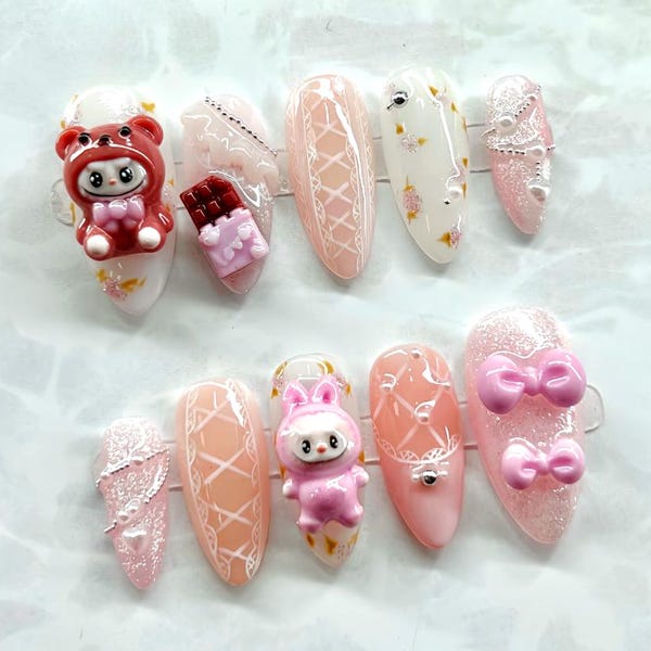 Labubu Nails - Etsy