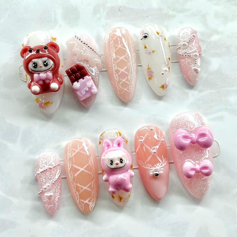 Labubu Nails - Etsy