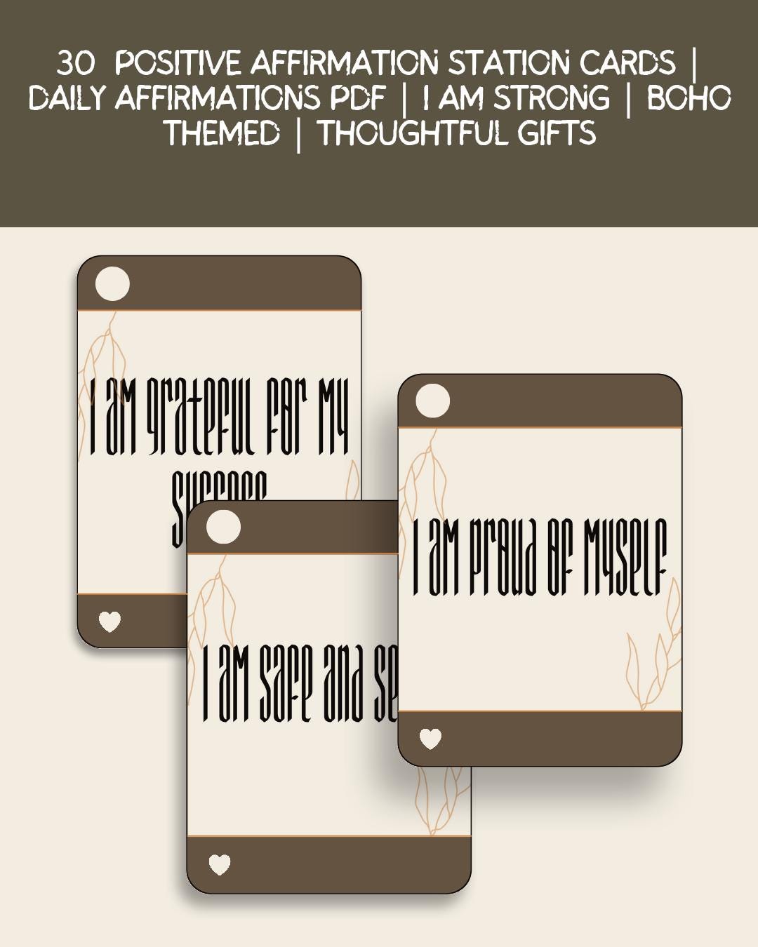 30 Positive Affirmation Station Cards | Daily Affirmations | I Am ...