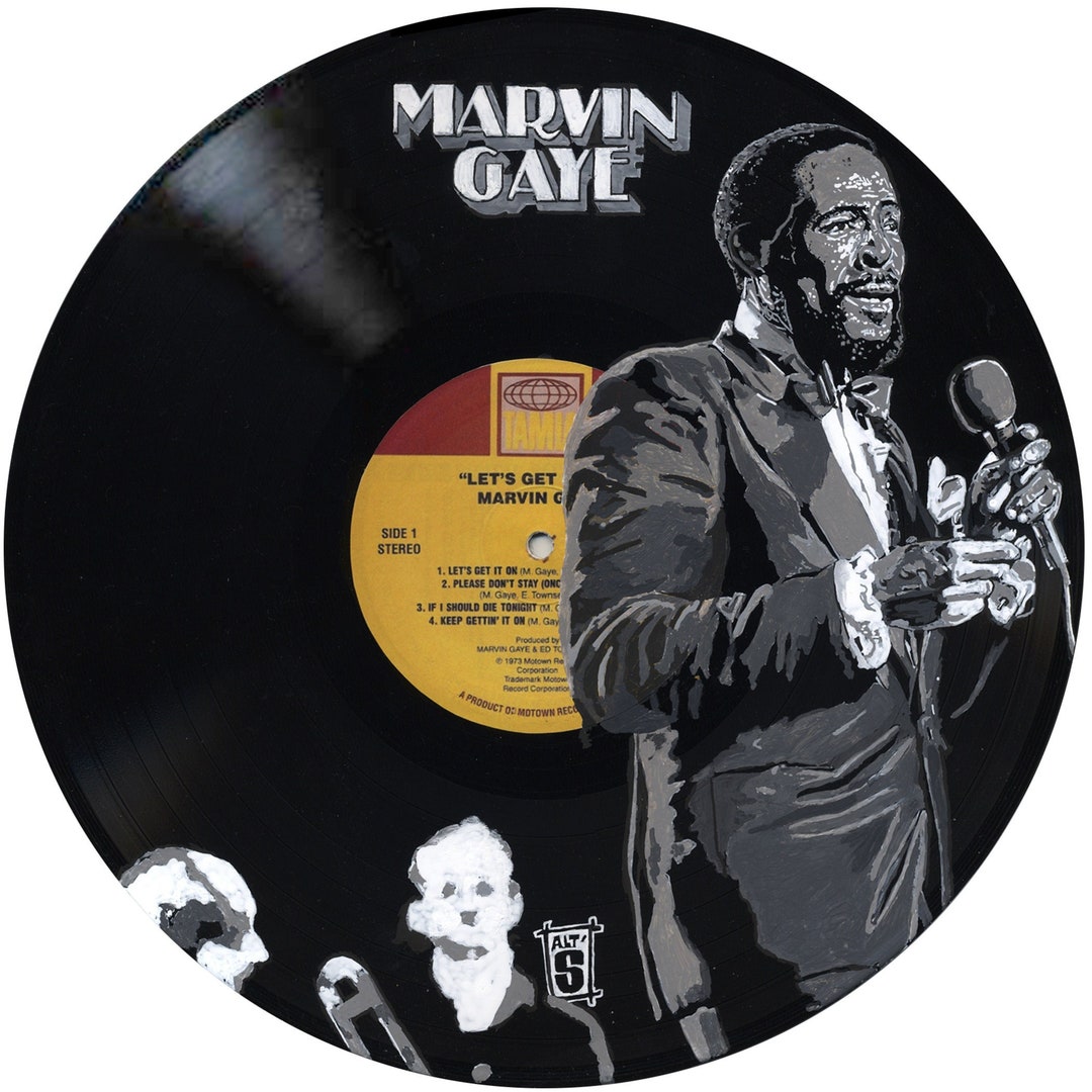 MARVIN GAYE Painted on Vinyl Record. Single Copy - Etsy