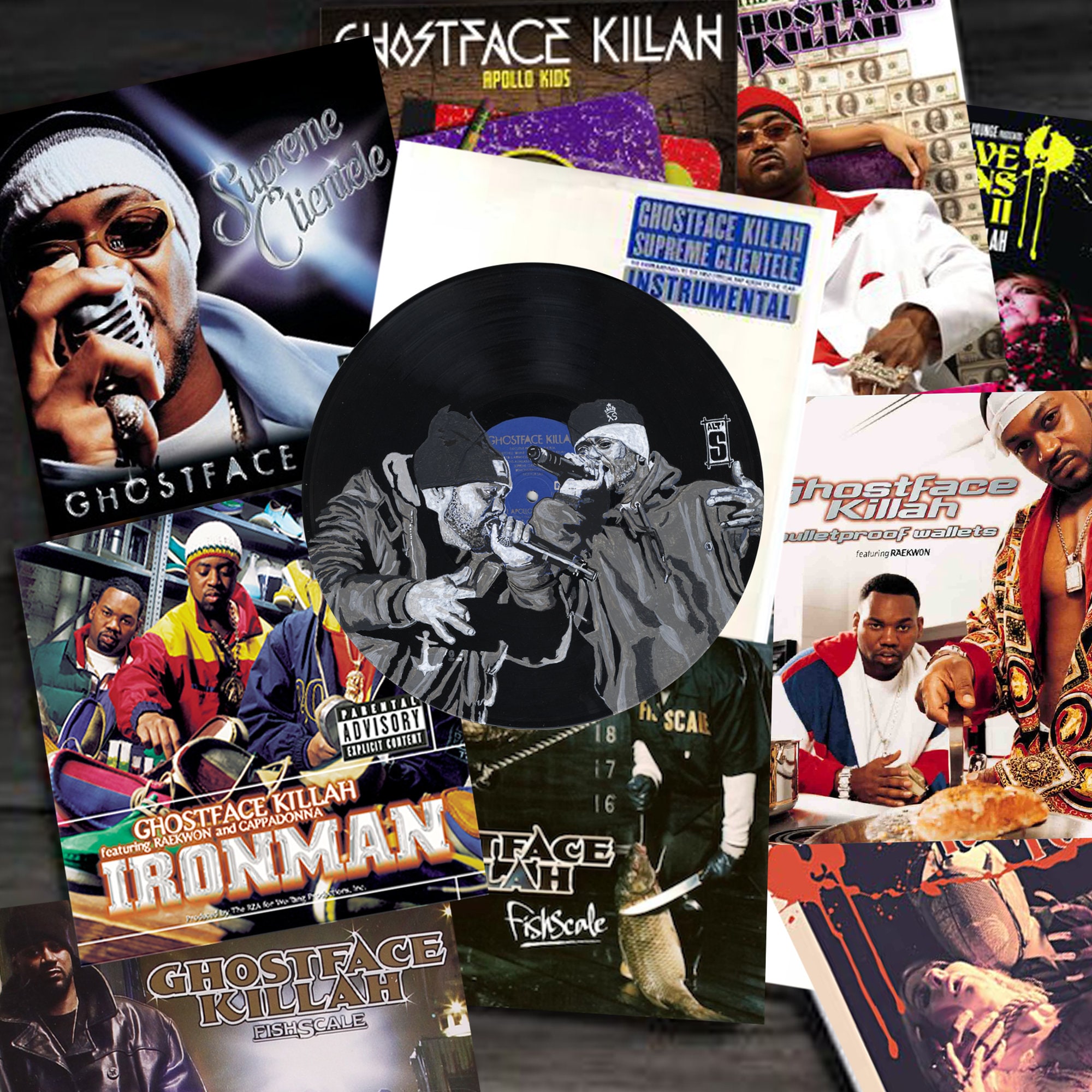 GHOSTFACE KILLAH Feat RAEKWON painted 33 Rpm Vinyl Record - Etsy Canada