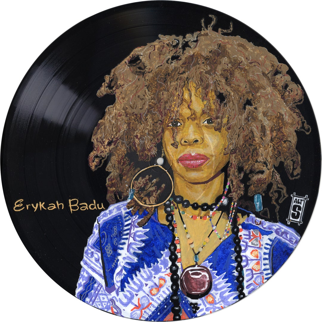 ERYKAH BADU Painted on Vinyl Record. Unique Copy - Etsy