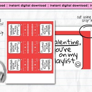 Music Playlist Digital Download Valentine's Day Cards | Cute Kids ...