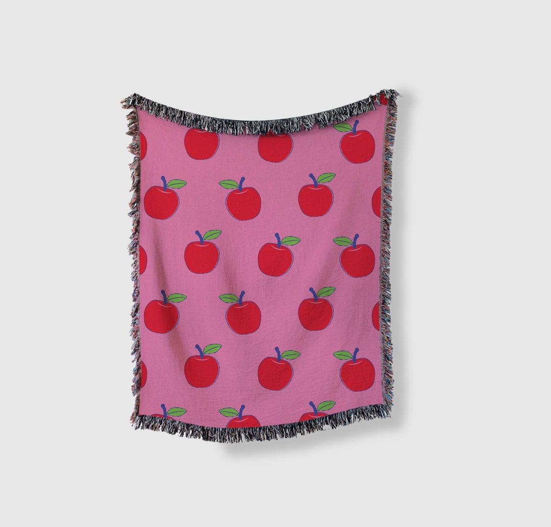 Retro Red Apples Blanket | Colorful Teacher Throw Blanket | Fruit Wall ...