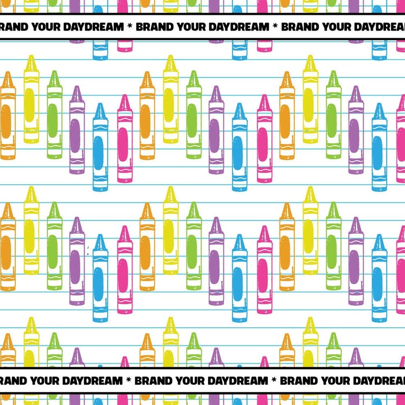 Rainbow Crayons Back to School Seamless Repeat Pattern Crayon Fabric ...