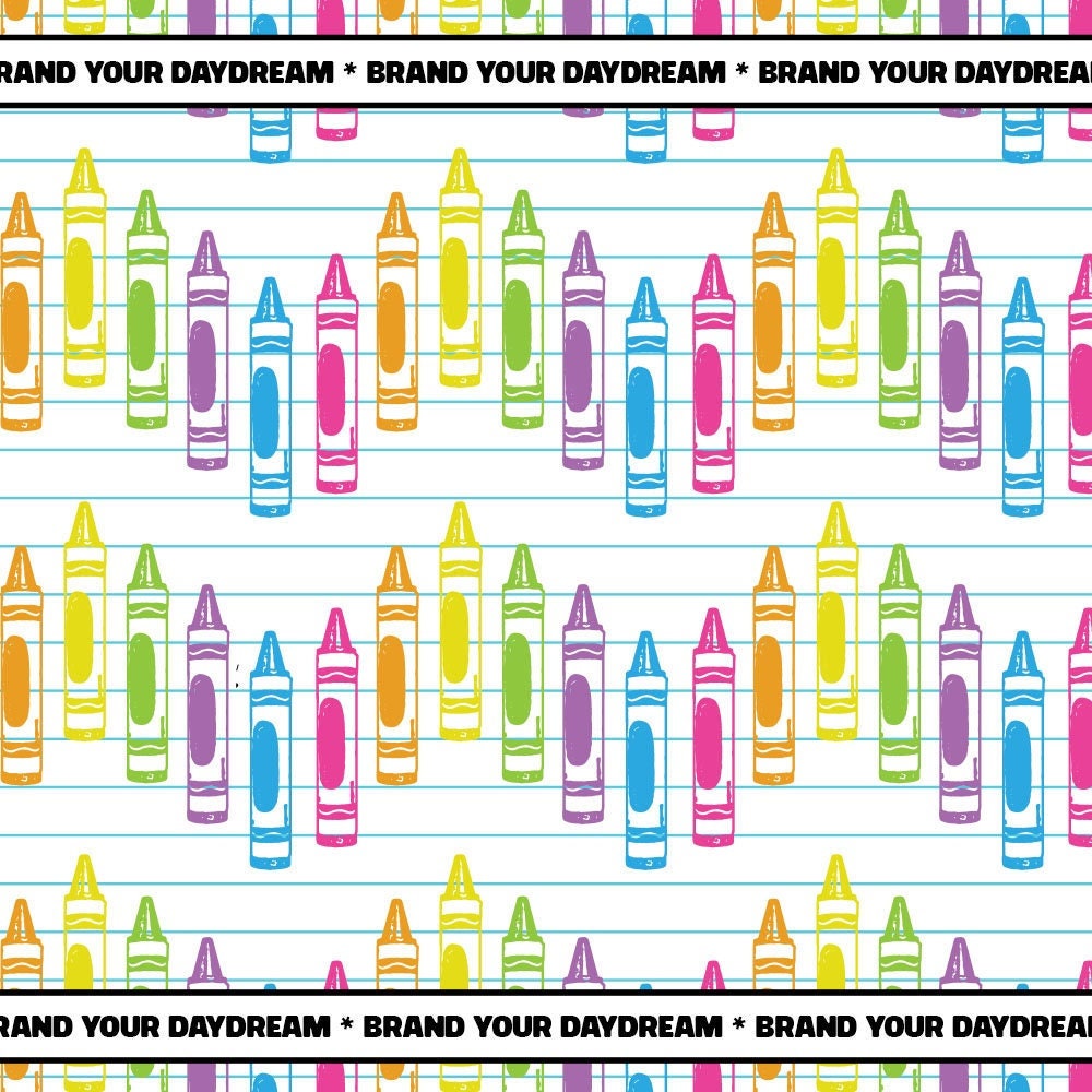 Rainbow Crayons Back to School Seamless Repeat Pattern Crayon Fabric ...