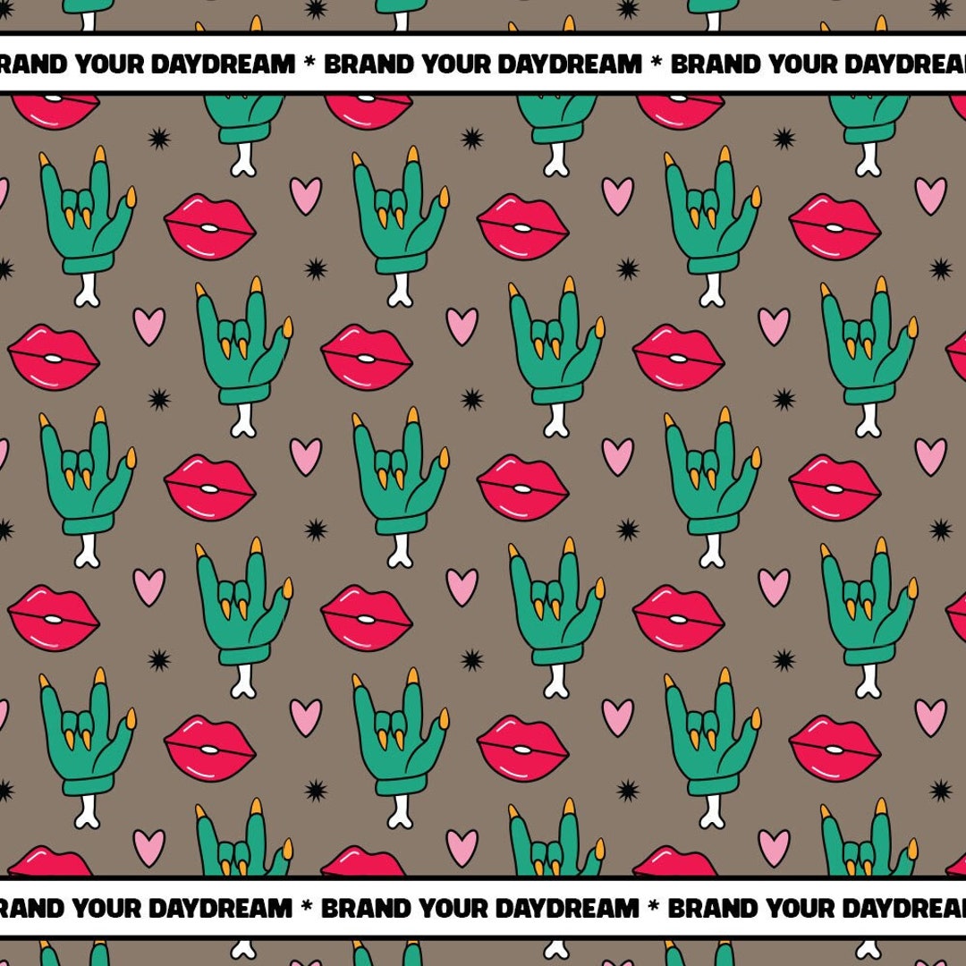 Zombie Love Halloween Seamless Repeat Pattern | Zombie Fabric Prints ...